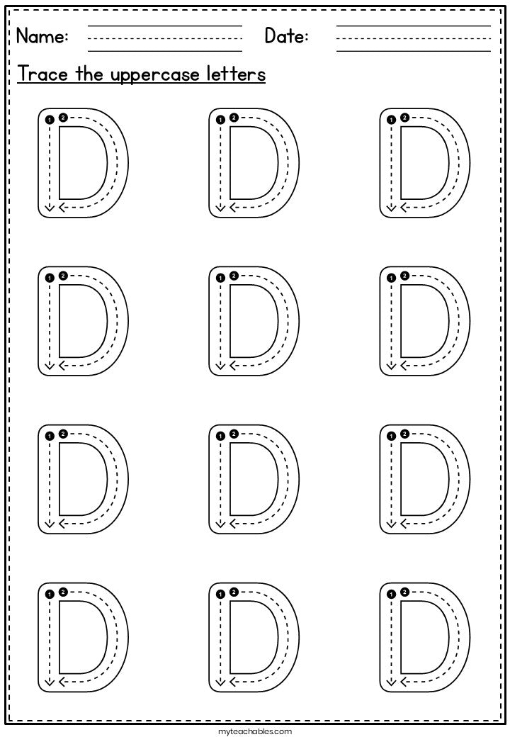 Alphabet Tracing | Letter Dd
