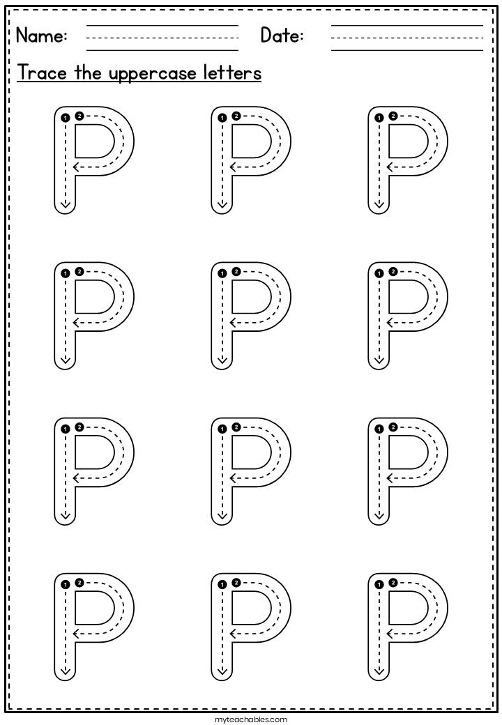Alphabet Tracing | Letter Pp